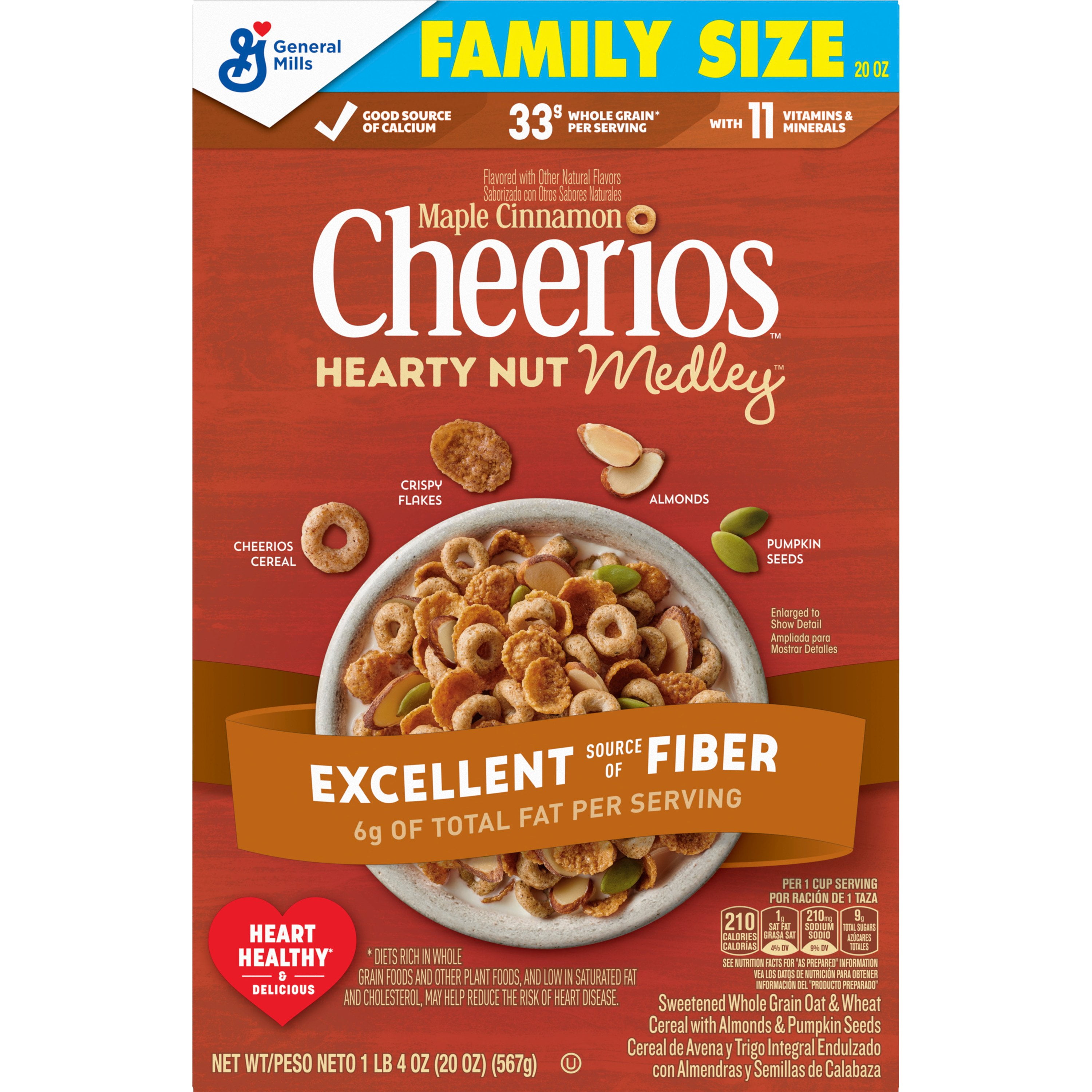 General Mills Hearty Nut Medley Maple Cinnamon Cheerios Cereal - Family Size - 20 oz (Packaging ...