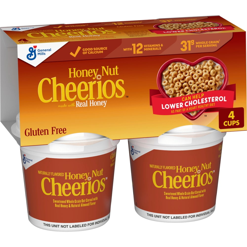 General Mills Honey Nut Cheerios Cereal Cups - Walmart.com