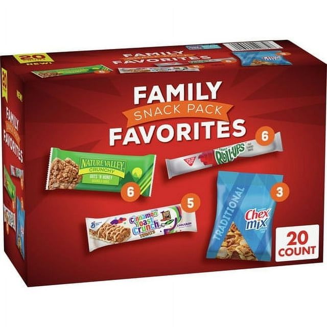 General Mills LunchBox Snacks Variety Pack, 20 Ct - Walmart.com