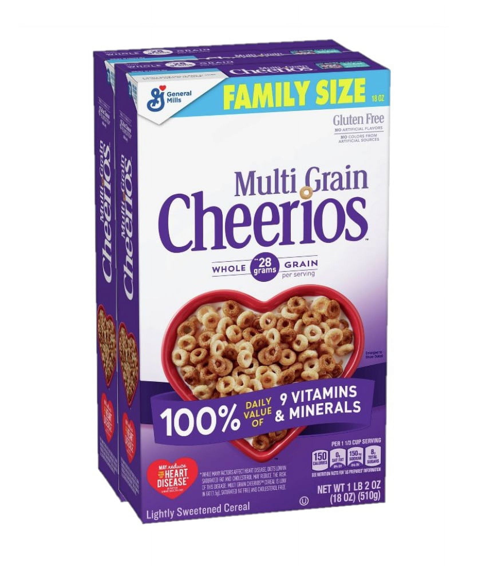 General Mills Multi-Grain Cheerios, Gluten Free, 18 oz Family Size ...