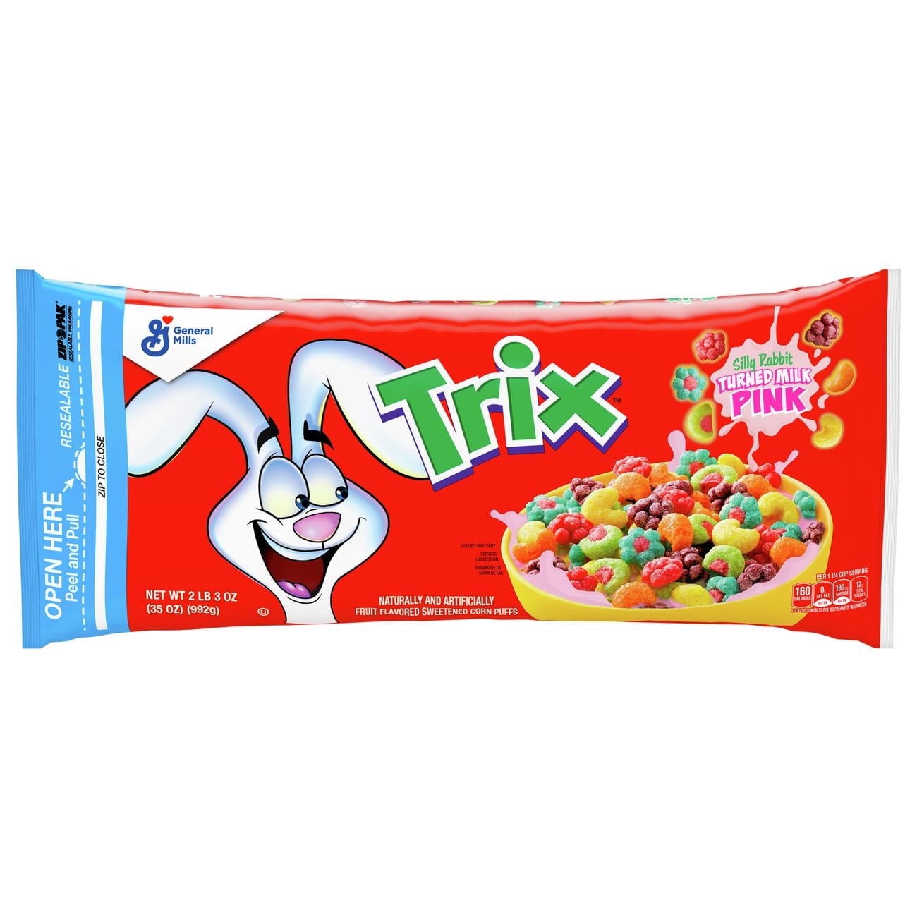 General Mills Trix Cereal Bag, 35 oz, Trix Cereal Bagged, 35oz Cereal, General Mills Trix, Sweet ...