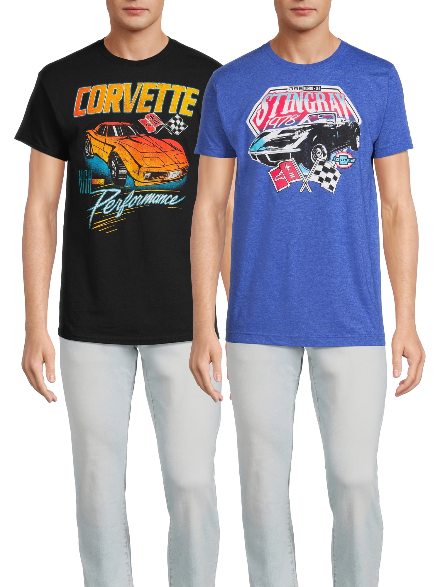 General Motors Men's & Big Men's Corvette Stingray Graphic Tees, 2-Pack ...