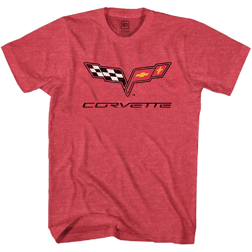 General Motors Short Sleeve Round Neck Chevrolet Corvette Logo Prints ...