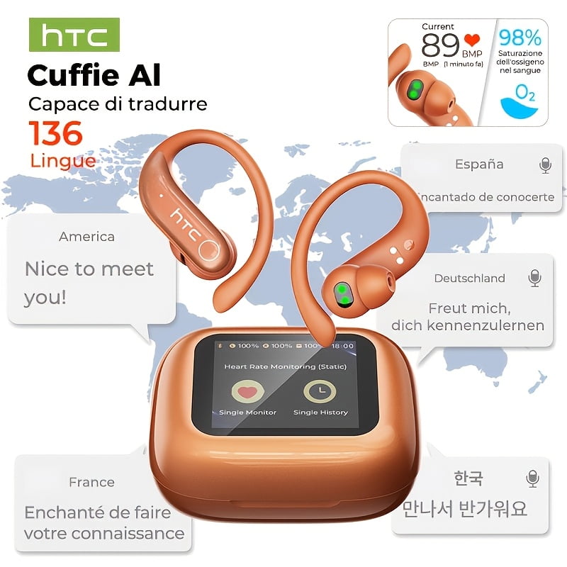 General NE61 Open Wireless Earbuds, BT 6.0, Heart Rate Monitoring, LED ...