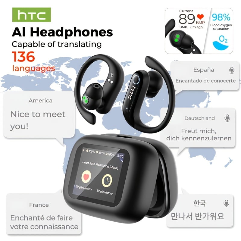 General NE61 Open Wireless Earbuds, BT 6.0, Heart Rate Monitoring, LED ...