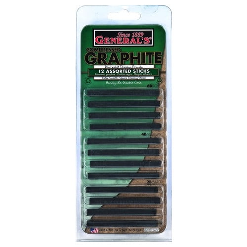 General Pencil - Compressed Graphite Stick Set - 12-Stick Set - Walmart.com