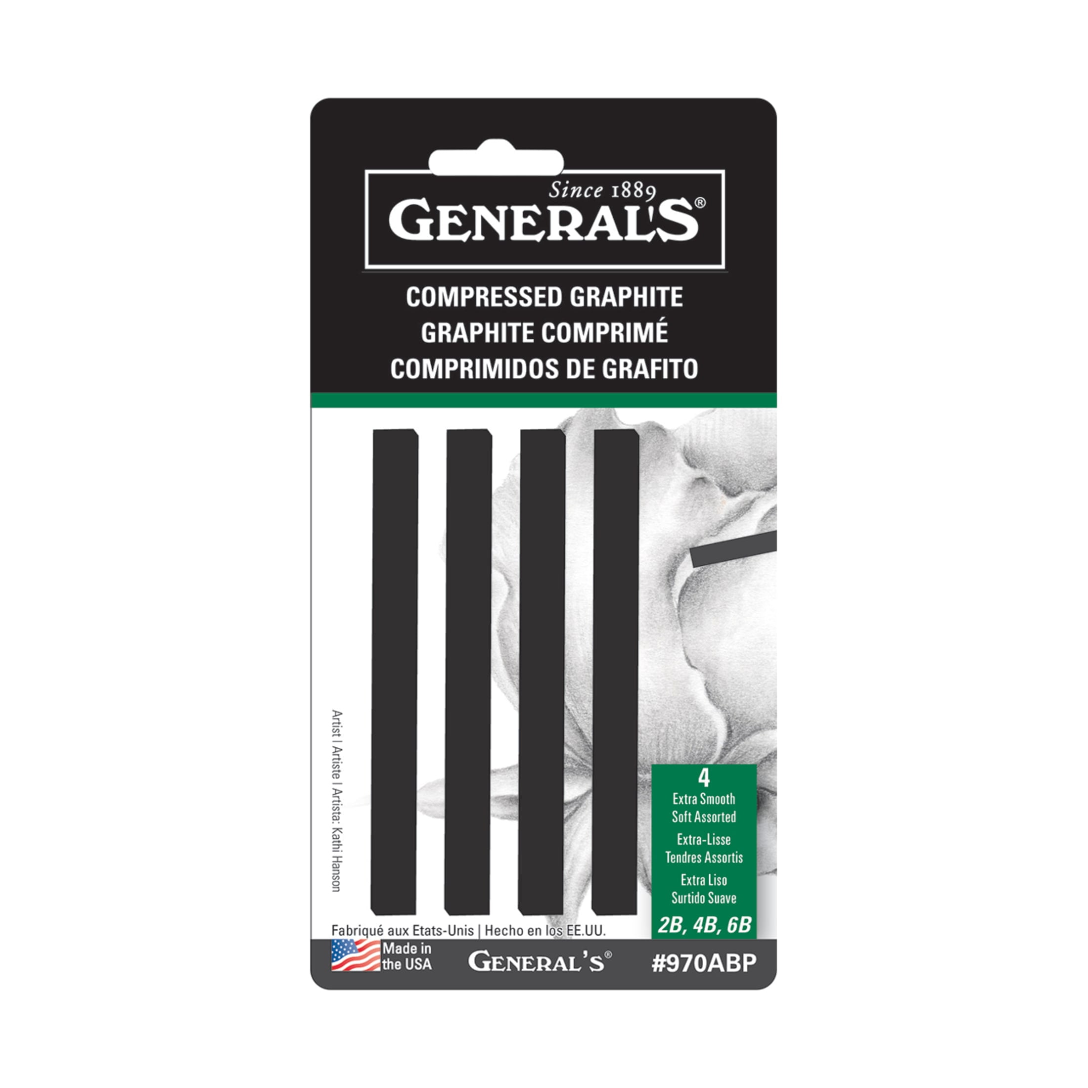 General Pencil Graphite Stick Set, 4-Pack, Drawing, Sketching, Blending ...