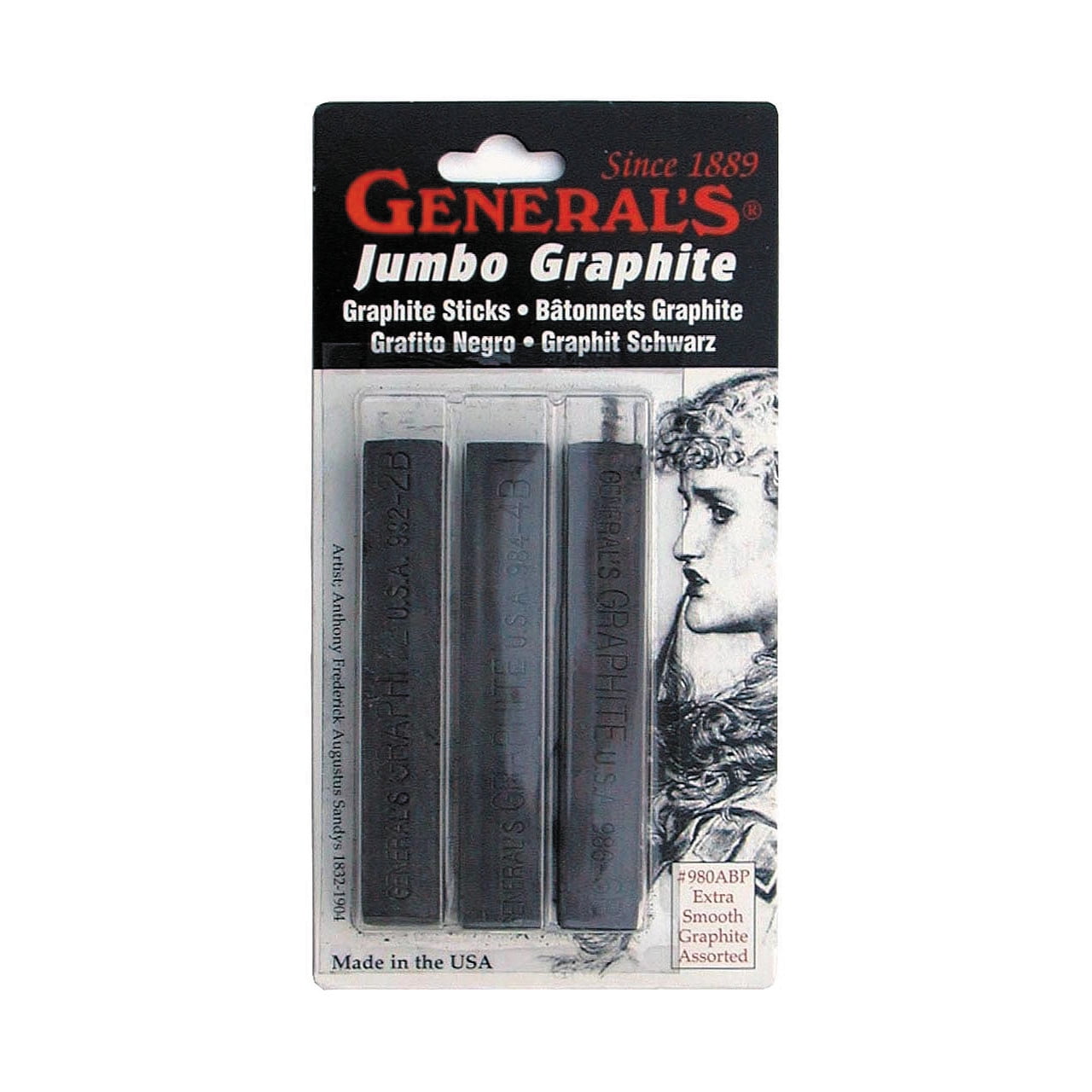 General Pencil Jumbo Compressed Graphite Stick Set, 3/Pkg. - Walmart.com