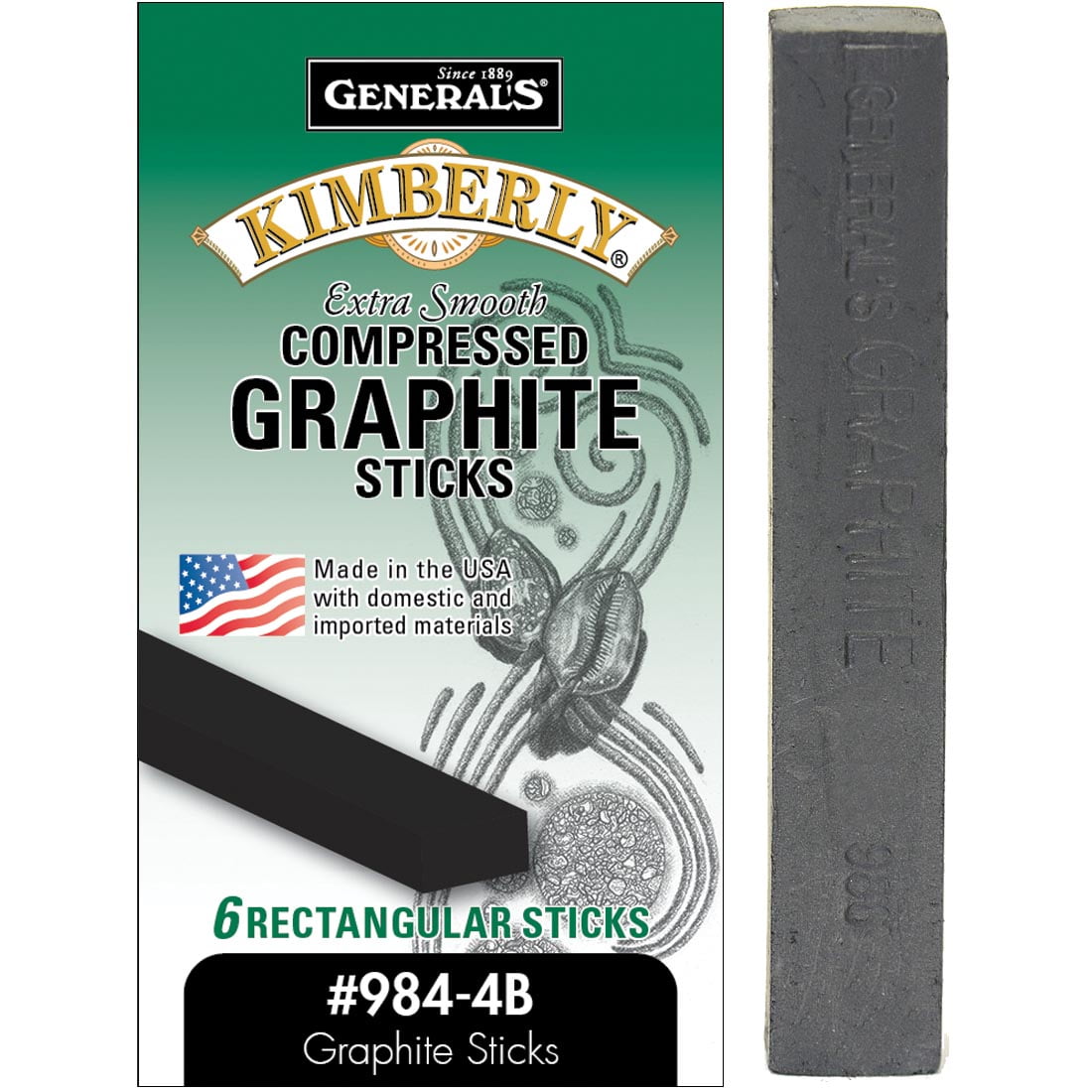 General Pencil Kimberly Graphite Sticks, Thick Sticks, 4B - Walmart.com