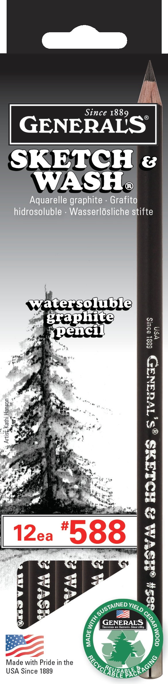 General Pencil Sketch & Wash Pencils, 12/pkg - Walmart.com