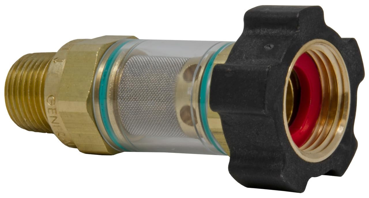 General Pump #100649 Brass Inline Water Filter - 1/2" NPT Male x 3/4 ...
