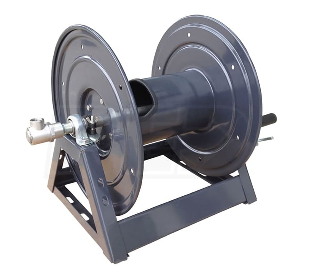General Pump DHRA50300 3/8" x 300' Charcoal Grey Steel Hose Reel Flat ...