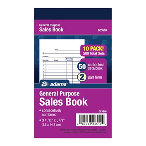 General Purpose Sales Book, Carbonless, Pack of 10 (DC3510) - Walmart.com