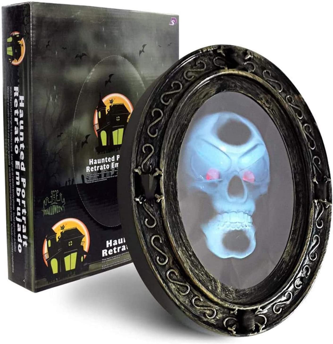 General Scary Motion Activated Skull Haunted Mirror with Creepy Sound ...