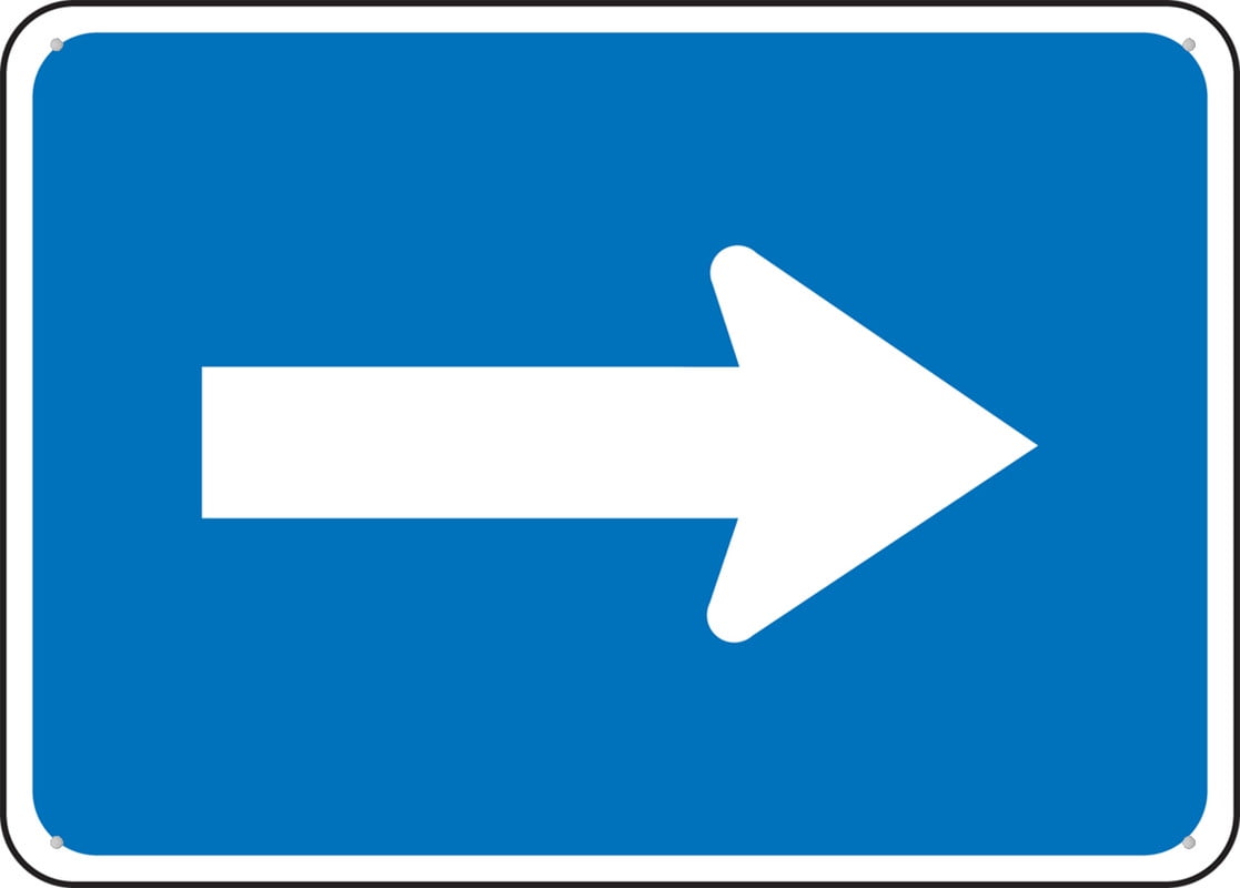 General Service Sign Auxiliary Horizontal Directional Arrow 8X12 Inch ...