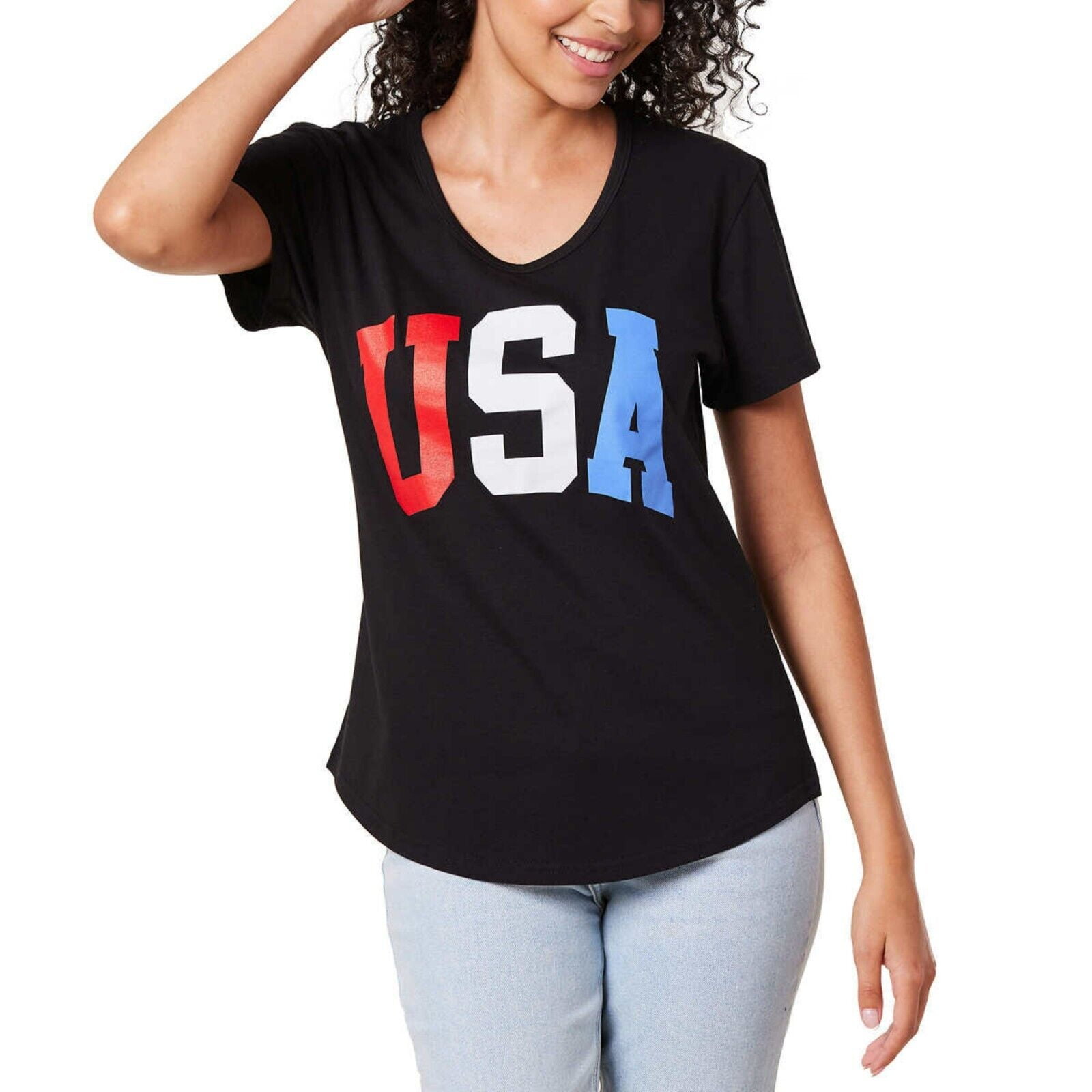 General Standard Women's USA Patriotic Graphic Print Tee Cotton ...