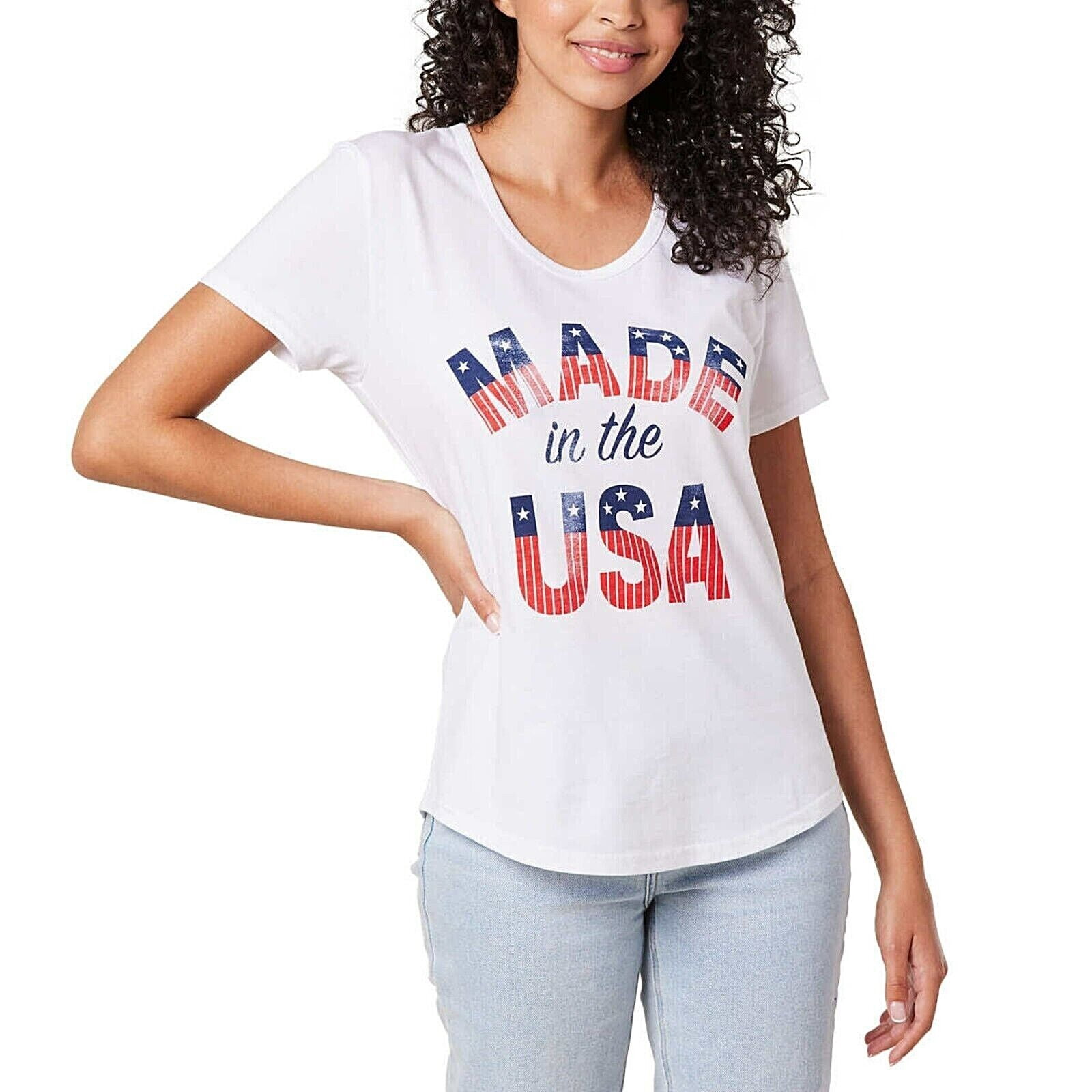 General Standard Women's USA Patriotic Graphic Print Tee Cotton ...
