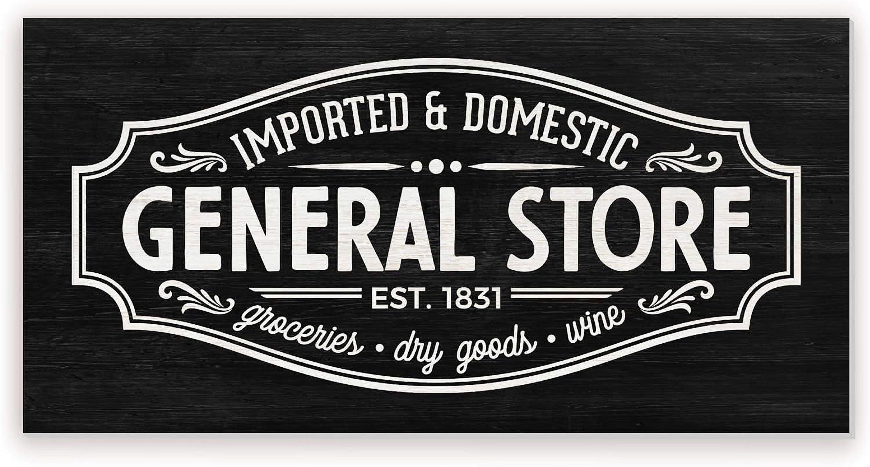General Store Antique Design Black Wood Rustic Wall Décor Sign 9X18 ...