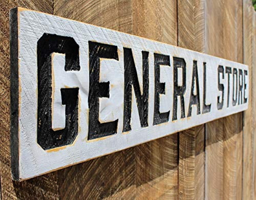 General Store Carved Sign - (Available in 3 Sizes) Carved in a Solid ...