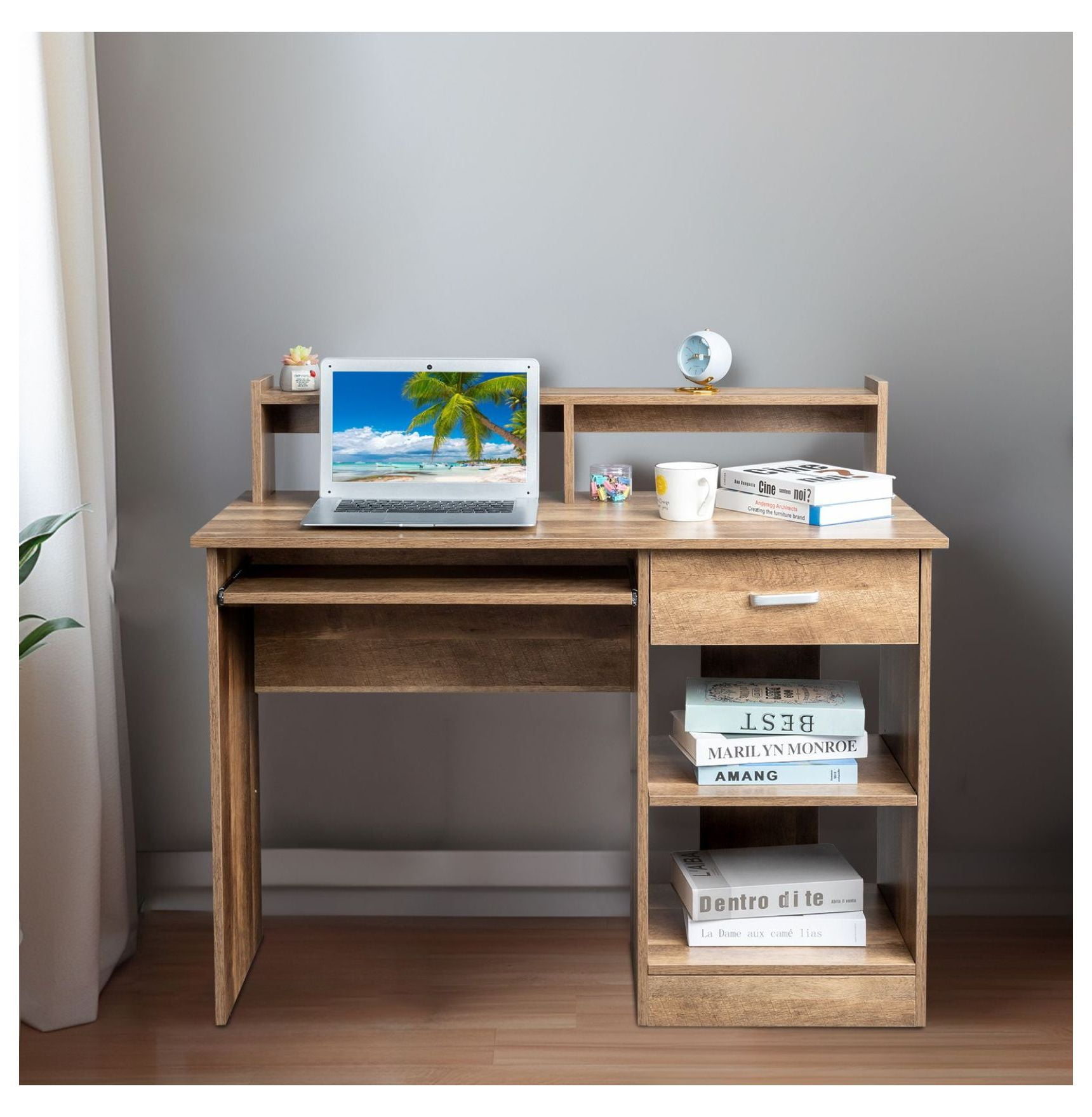 General Style Modern P2 15MM Chipboard Computer Desk Brown - Walmart.com