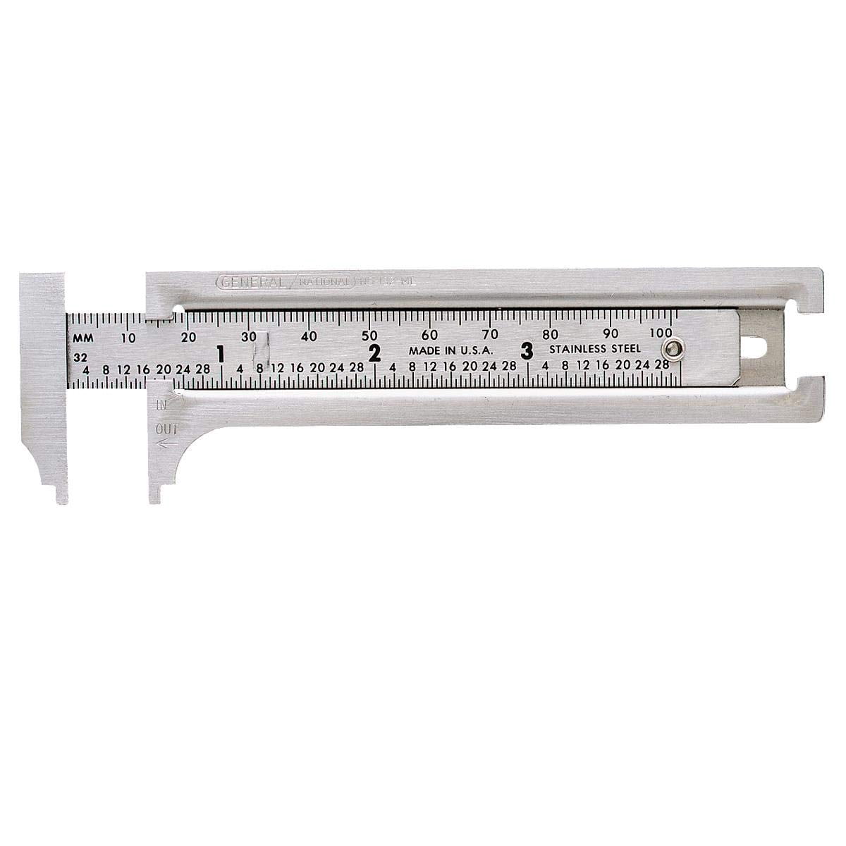 General Tools 132ME 3-Inch English and Metric Pocket Sliding Bar ...