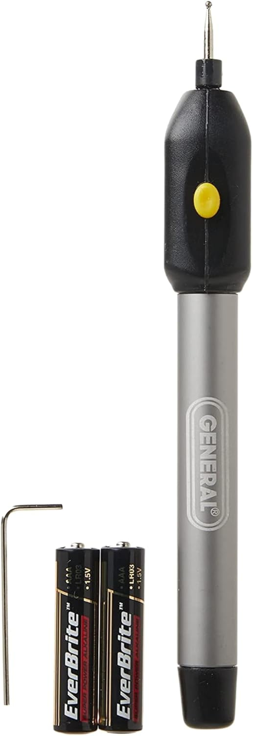 General Tools Cordless Engraving Pen for Metal - Diamond Tip Etching ...