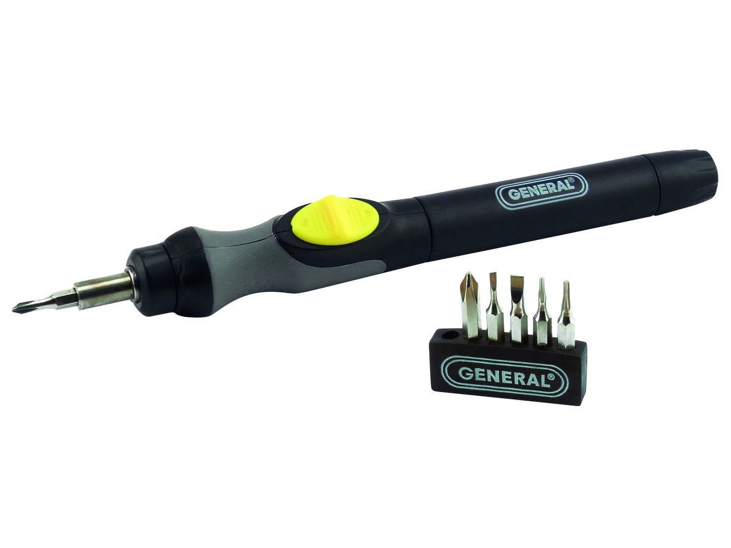 General Tools Precision Cordless Electric Screwdriver #500 with Six ...
