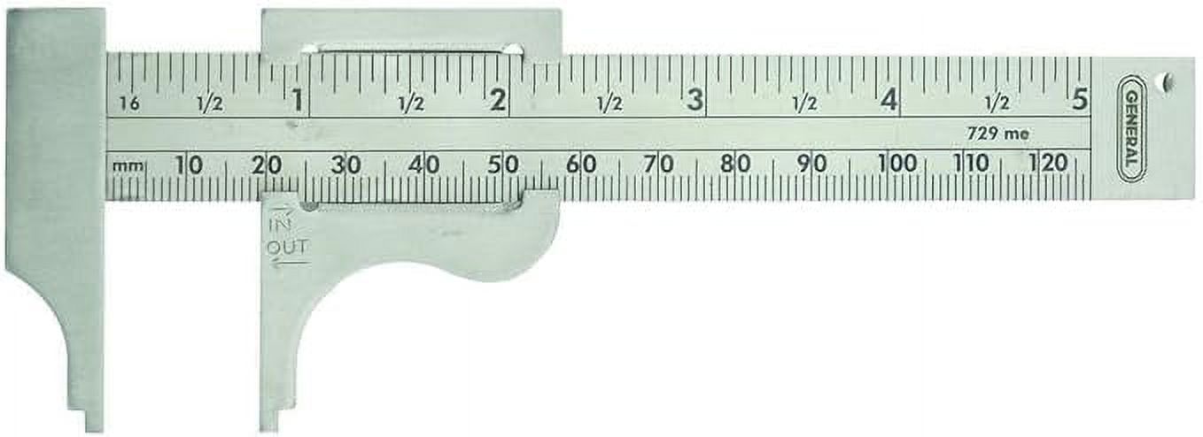 General Tools Slide Caliper #729ME, MM and 16th Graduation, 0 to 4-Inch ...
