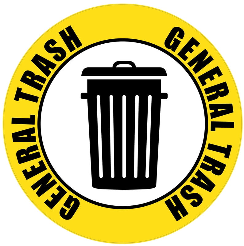 General Trash Icon Floor Sign 12 Inch Rust Free Aluminum,Uv Ink ...