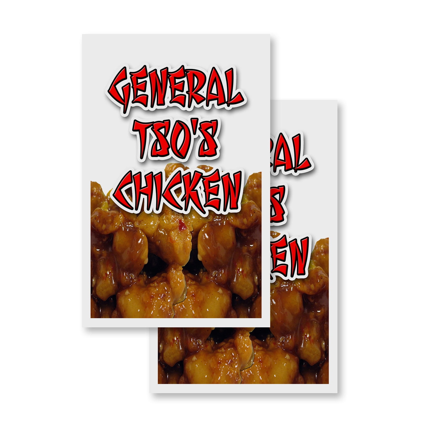 General Tso's Chicken (2-PACK) 24" x 36" Vinyl Decals | Sign Insert ...