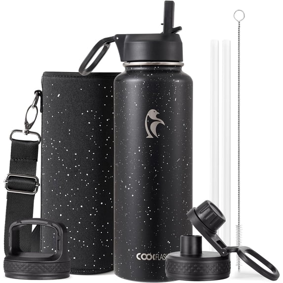 General Water Bottle 40 oz Insulated with Straw, Stainless Steel Metal ...