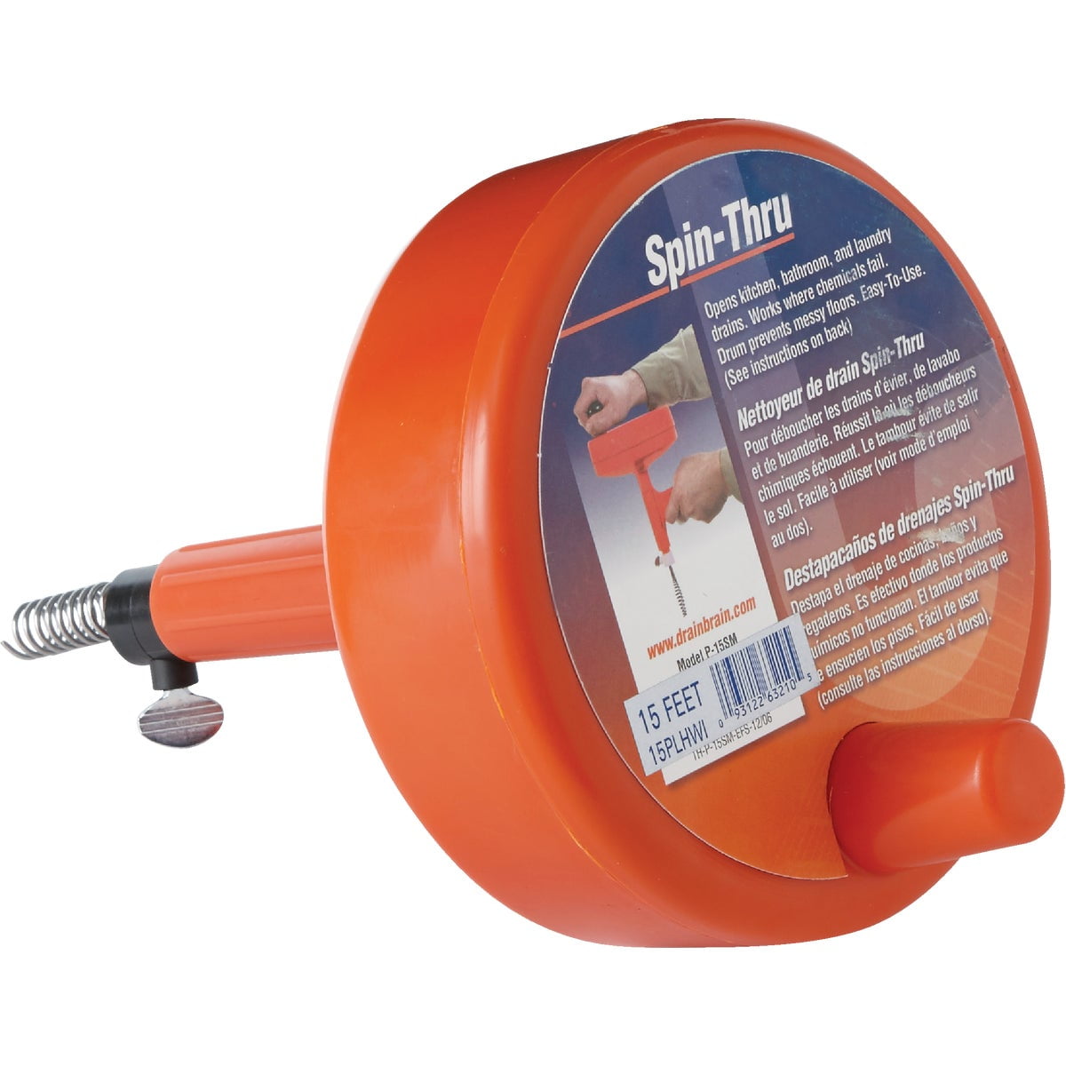 General Wire 1/4 In. x 15 Ft. Plastic Spin Through Drain Auger 15PLHWI ...
