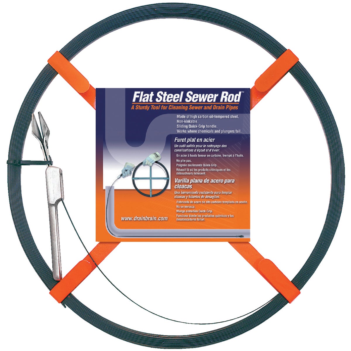 General Wire 3/4 In. x 100 Ft. High-Carbon Steel Sewer Rod with Spear ...