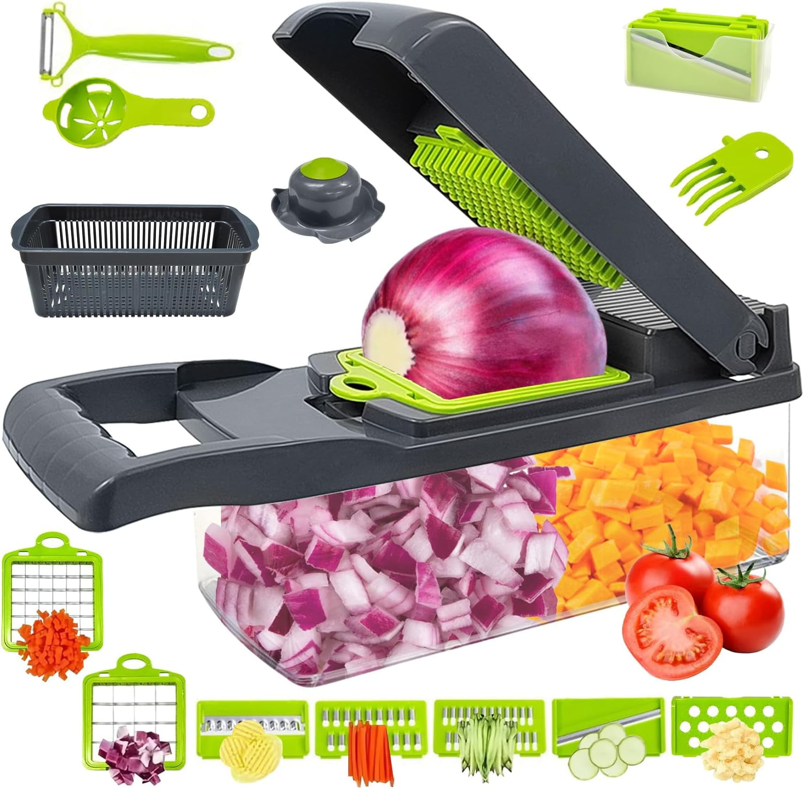 Generalia Food Chopper, Premium Stainless Steel Vegetable Chopper, 7 ...