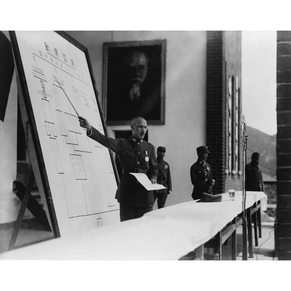 Generalissimo Chiang Kai-Shek Lectures With A Pointer And Chart. His ...