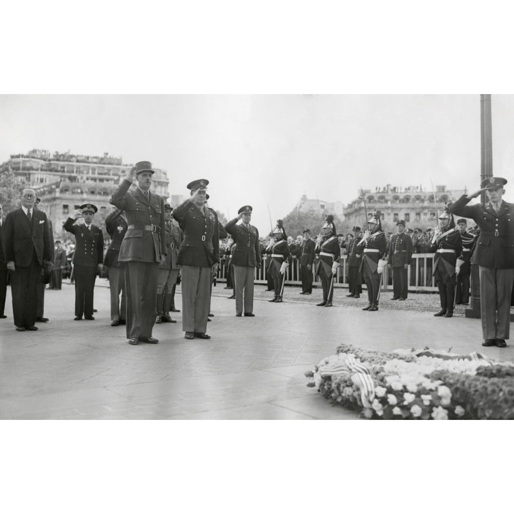 Generals Dwight Eisenhower And Charles De Gaulle Salute The Tomb Of The ...