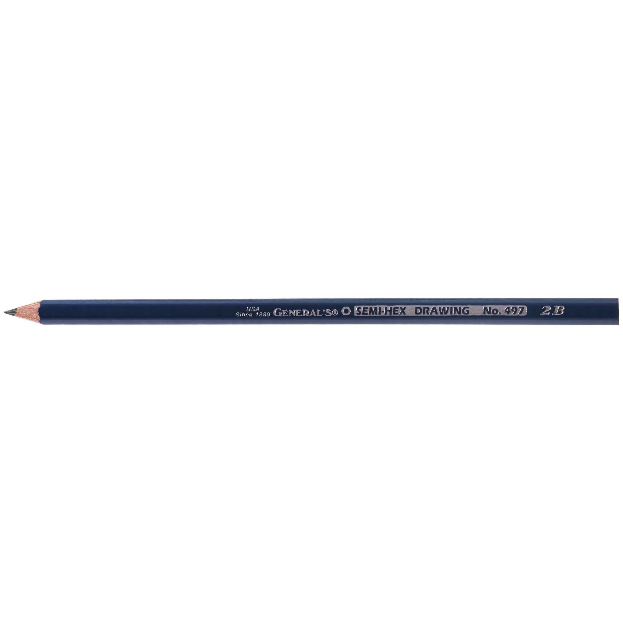 General's Semi-Hex Drawing Pencils - 2B - Walmart.com