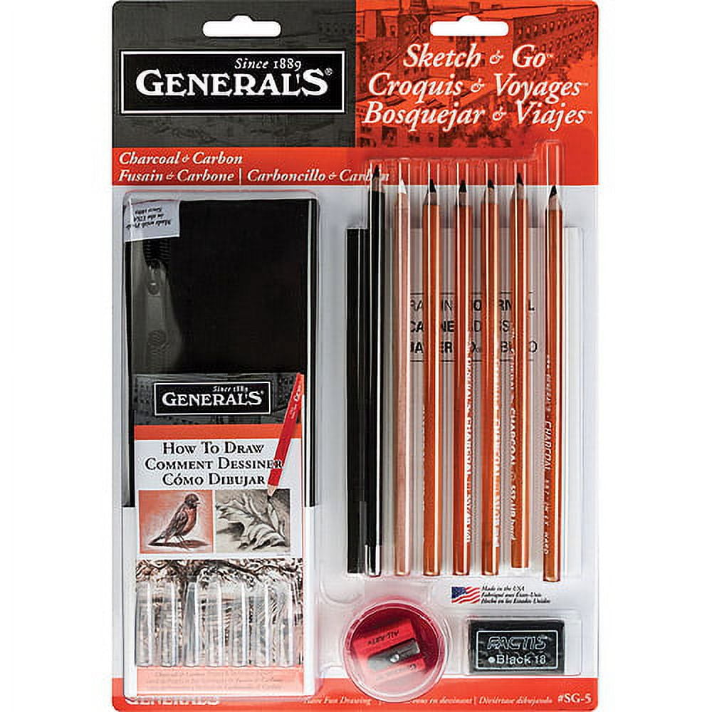 Generals Pencil SG-5 Charcoal & Carbon Kit - Walmart.com