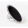 Generation Gems Oval Black Jade Bold Ring Sterling Silver, Size 8 ...