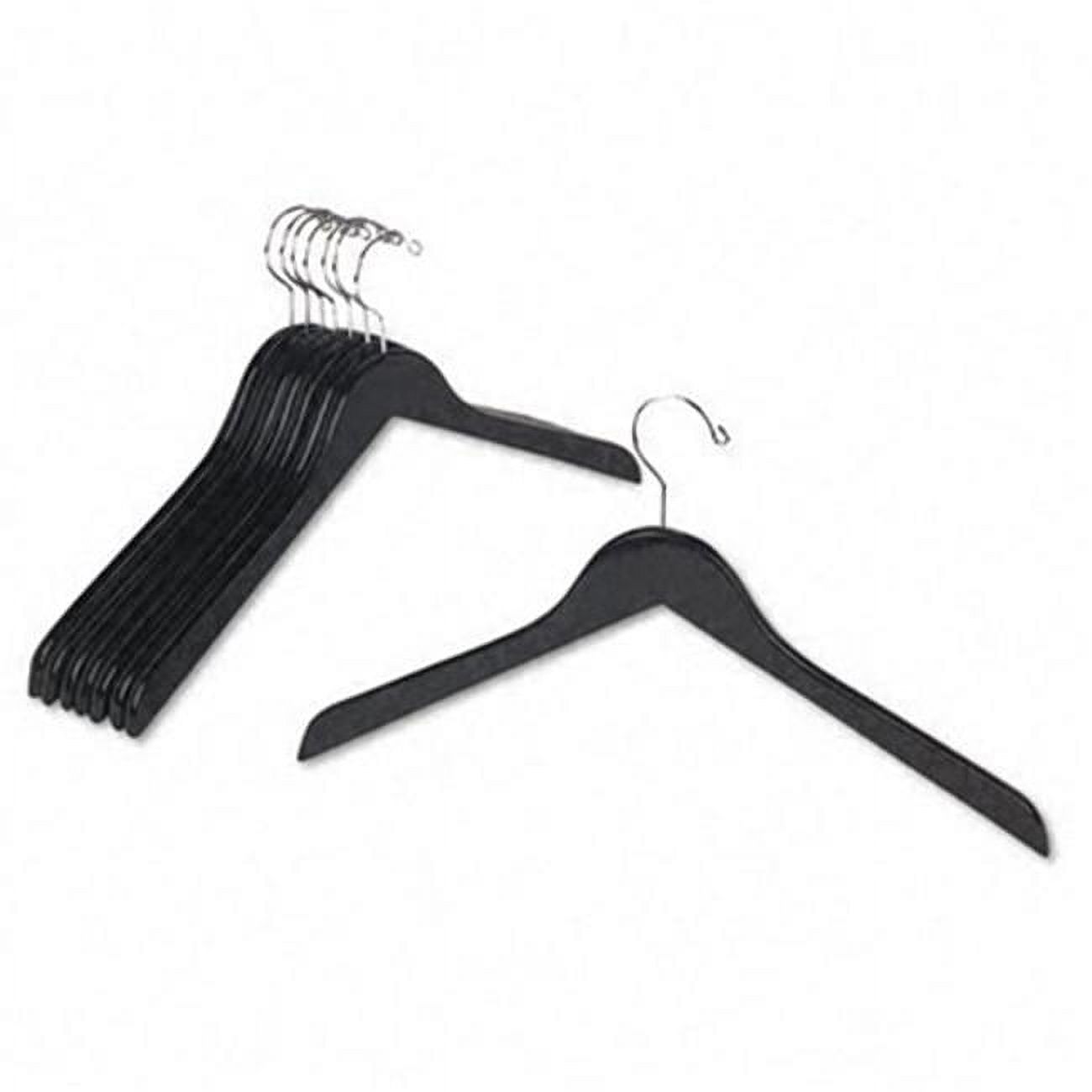 Generations Flat Hardwood Coat Hangers 18 Metal Hook Black Lacquer ...