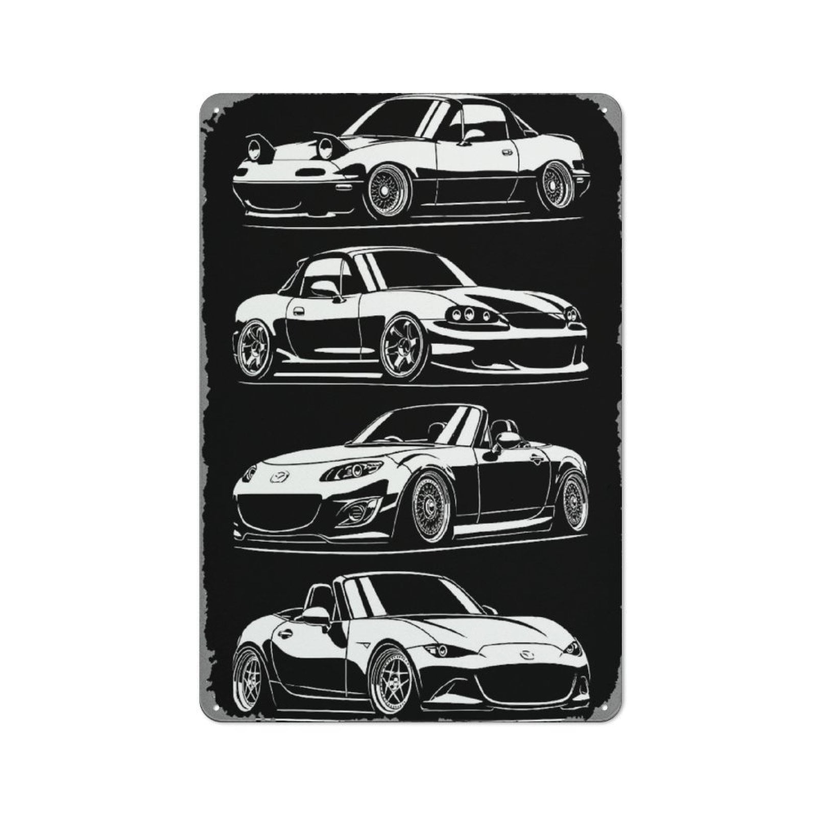 Generations. MX5 Miata Poster Metal Tin Logo Fun Cat, Retro Vintage ...