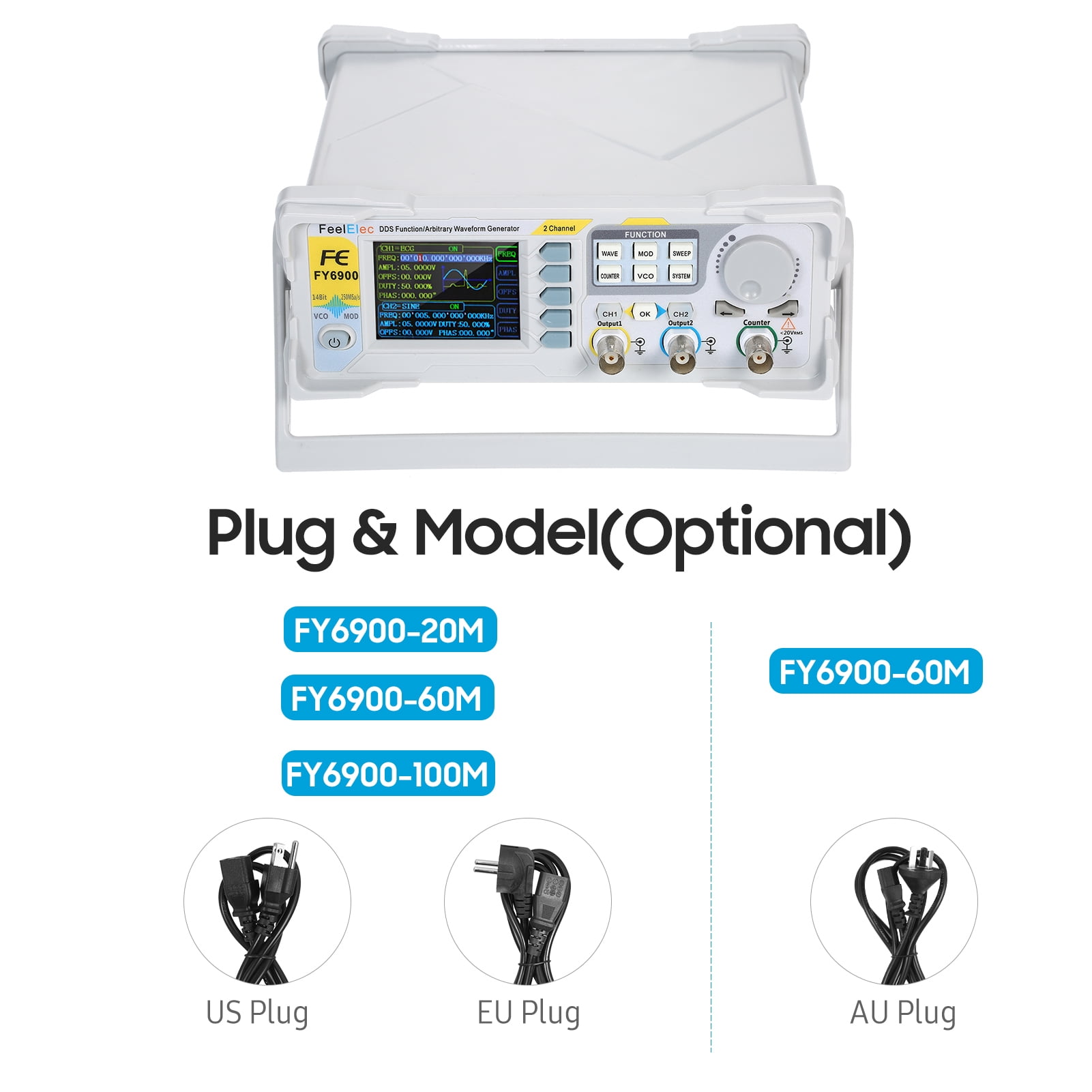 Generator 60MHz Function Signal Generator High Digital DDS Dual-channel ...