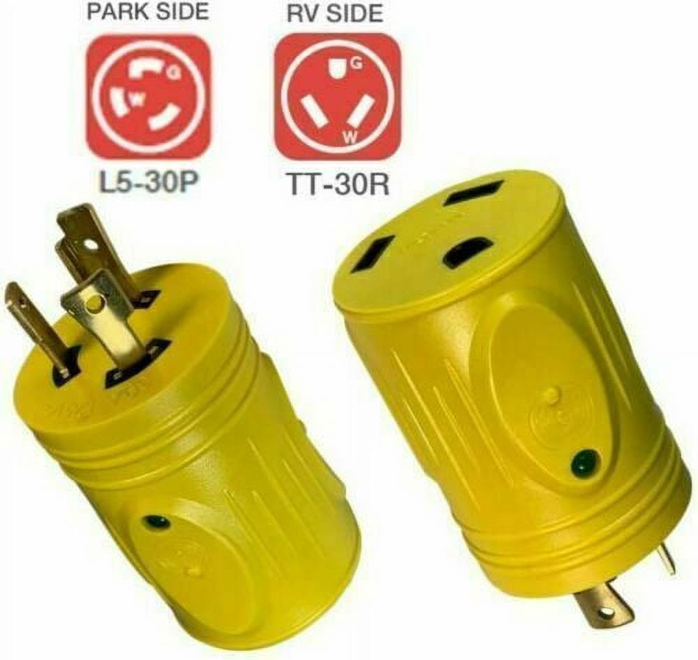 Generator Adapter 30 Amp L5-30P to TT-30R 30 Amp RV Plug Adapter 3 ...