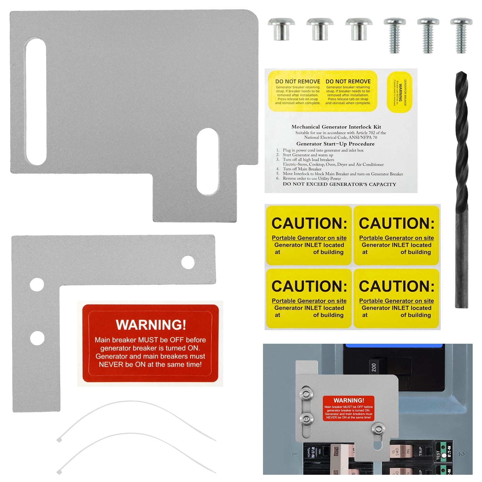 Generator Interlock Kit Compatible with CH Series 150 and 200 amp ...