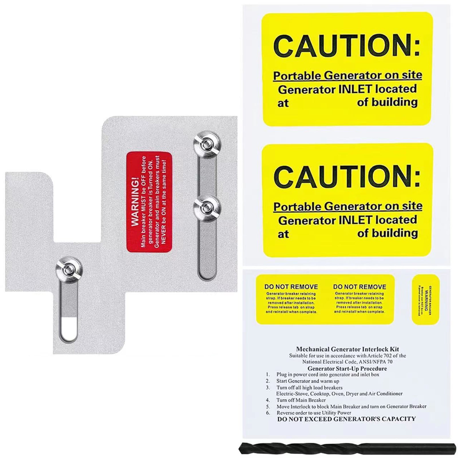 Generator Interlock Kit Compatible with EAT-PH200 150 or 200 Amp Panels ...