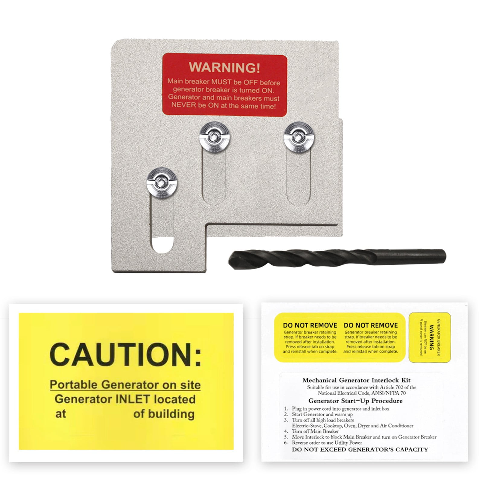 Generator Interlock Kit Compatible with SD200A 150 or 200 Amp Panels ...