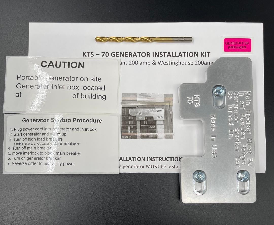 Generator Interlock WR-70 Compatible with Bryant or Westinghouse 200 ...