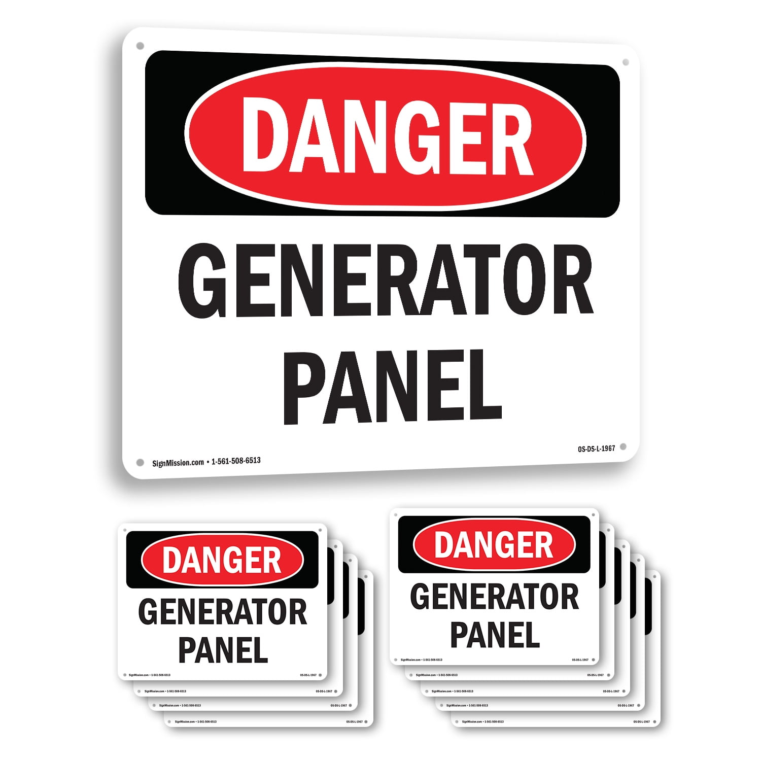 Generator Panel OSHA Danger Rigid Plastic Sign 14 Inch x 10 Inch - 10 ...