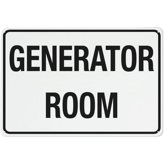 Generator Room Sign 12 X 8 Inches Reflective Aluminum Metal Warning ...