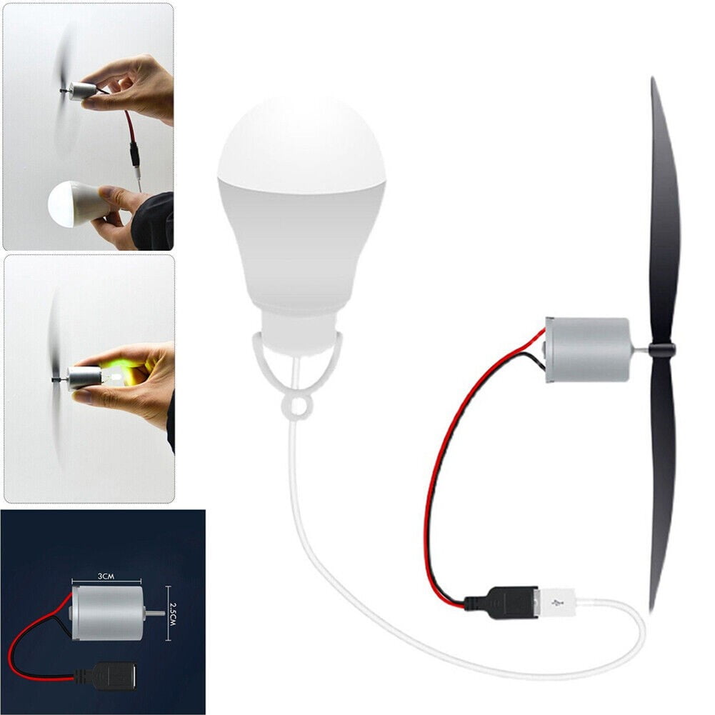 Generator Wind Propeller Usb Light Bulb 18Cm Propeller Length for Wind ...